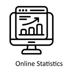 Online statistics fill outline icon design Vector Image