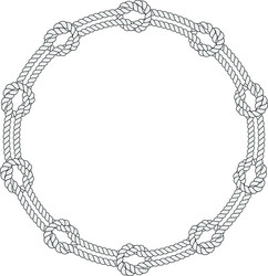 Round rope frame isolated on white background Vector Image