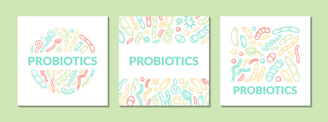 Probiotics hand drawn logo scientific in sketch Vector Image