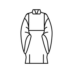 Miko shrine maiden shintoism line icon Royalty Free Vector