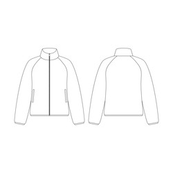 Template varsity jacket flat design outline Vector Image