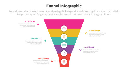 Funnel shape infographics template diagram Vector Image