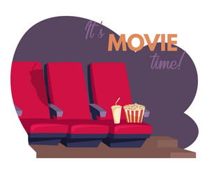Cinema movie time background card Royalty Free Vector Image