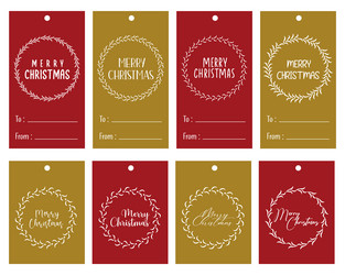 Merry christmas printable gift tags Royalty Free Vector