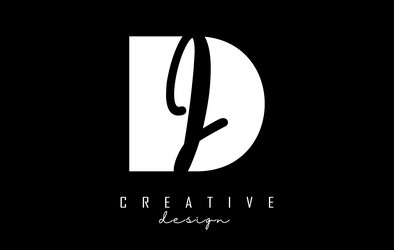 Creative blue letters di d i logo with leading Vector Image