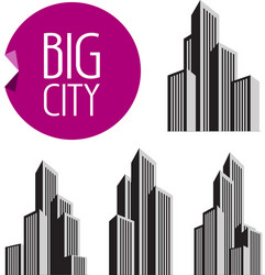 City town icons set signs and symbols Royalty Free Vector