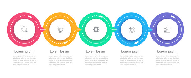 Clustered column arrows infographic chart design Vector Image