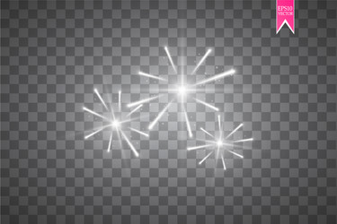 Firework lights effect with glowing stars in sky Vector Image