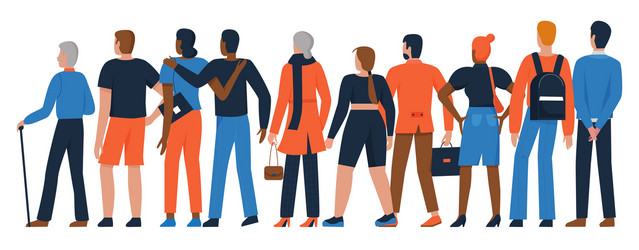 Cartoon Crowd Back Vector Images (over 270)