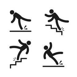 Wet floor falling man slips in water Royalty Free Vector