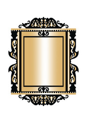 Vintage golden ornate florid frame with blank Vector Image