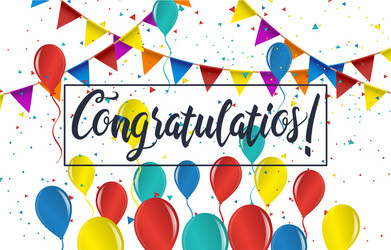 Congratulations typography handwritten lettering Vector Image