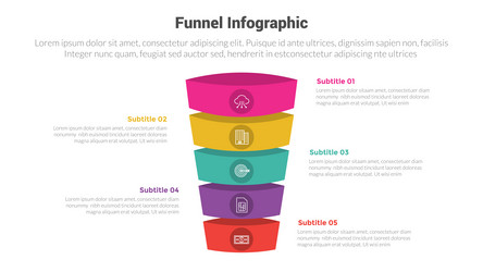 Funnel shape infographics template diagram Vector Image