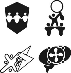 Key brain star commitment teamwork together Vector Image