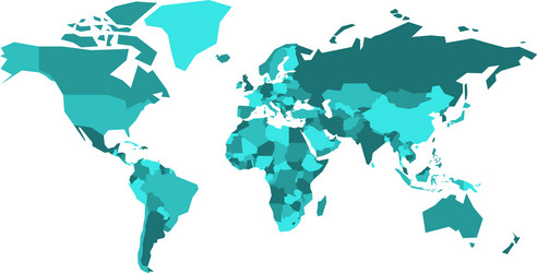Political map of world simplified Royalty Free Vector Image
