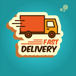Sticker label express delivery timer Royalty Free Vector