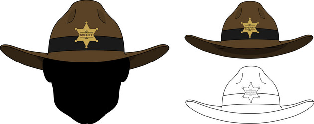 Sheriff skull in cowboy hat Royalty Free Vector Image
