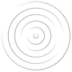 Concentric circles with dashed lines circular Vector Image