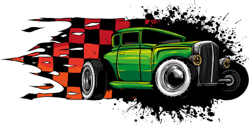 Cartoon retro hot rod Royalty Free Vector Image