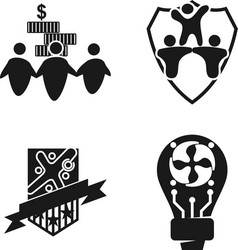 Tree money shield commitment teamwork together Vector Image