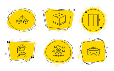 Parcel invoice keywords and lift icons trade Vector Image