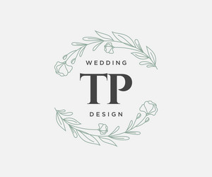 Tp initials letter wedding monogram logos Vector Image