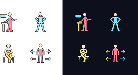 Verbal and nonverbal communication light dark Vector Image