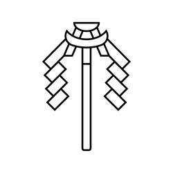 Miko shrine maiden shintoism line icon Royalty Free Vector