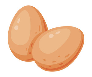 Whole raw uncooked egg with brown shell Royalty Free Vector