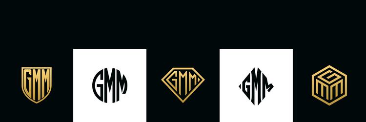 Initial letters hjp logo designs bundle Royalty Free Vector