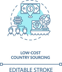 Low-cost country sourcing concept icon Royalty Free Vector