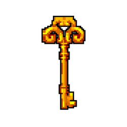 Secret key vintage game pixel art Royalty Free Vector Image