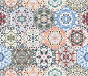Set of hexagonal patterns Royalty Free Vector Image