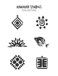 Hawaiian Tribal Symbols Set Royalty Free Vector Image
