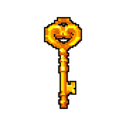 Secret key vintage game pixel art Royalty Free Vector Image