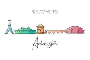 One continuous line drawing of spokane city Vector Image