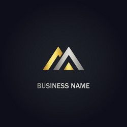 Initial m gold star logo Royalty Free Vector Image