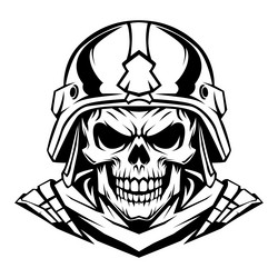 Angry skull with tuque drawing design black Vector Image
