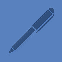 Icon blue pen in flat style Royalty Free Vector Image
