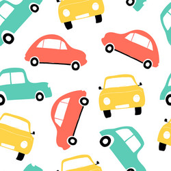 Racing cars bright cartoon seamless pattern Vector Image