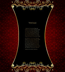 Red gold floral seamless pattern background Vector Image