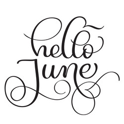 Hand drawn typography lettering text hello june Vector Image