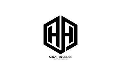 Letter h hexagon shape modern logo Royalty Free Vector Image