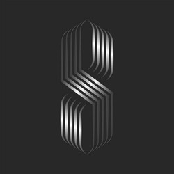 B8 b 8 letter and number combination logo design Vector Image