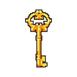 Secret key vintage game pixel art Royalty Free Vector Image