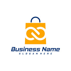 Shop infinity logo design nolimit Royalty Free Vector Image