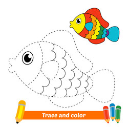 Trace and color for kids rainbow Royalty Free Vector Image