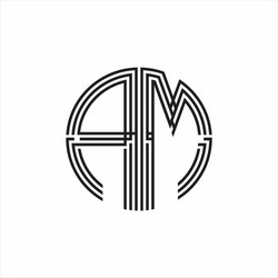 Am logo shield style monogram design template Vector Image