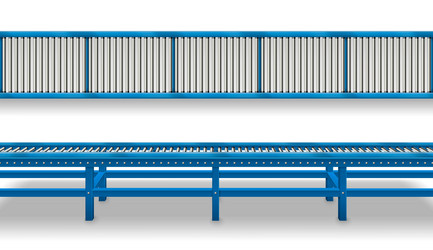 Conveyor belt side view realistic Royalty Free Vector Image