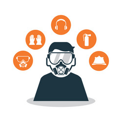 Isolated industrial safety design Royalty Free Vector Image